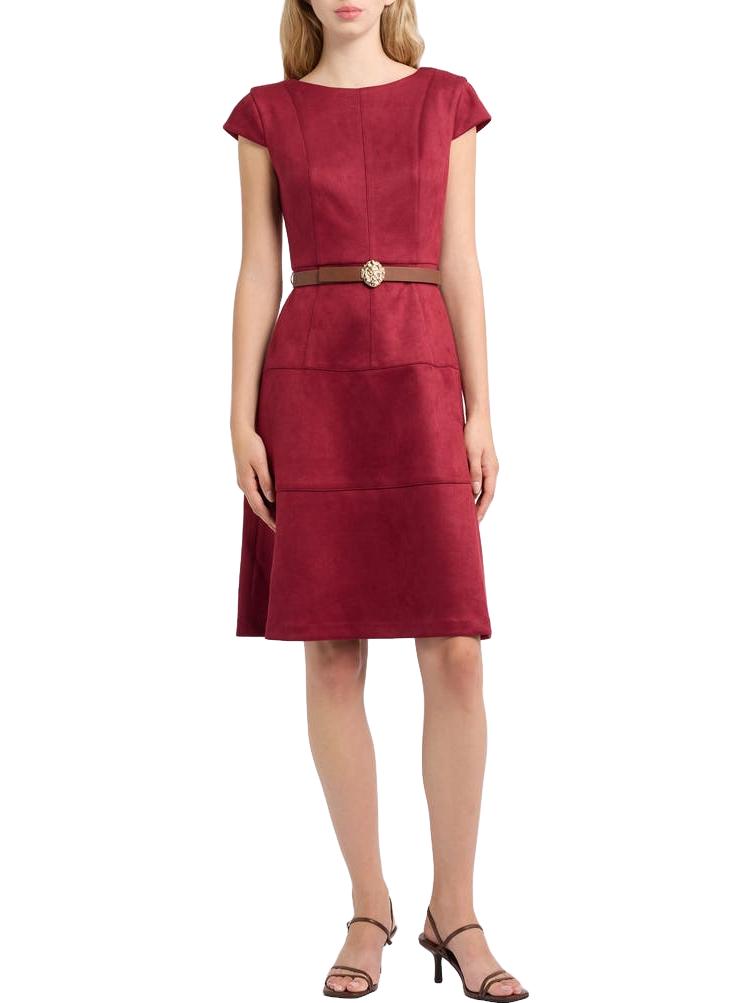 ANNE KLEIN AK Anne Klein Sueded Scuba Knit Dress with Belt